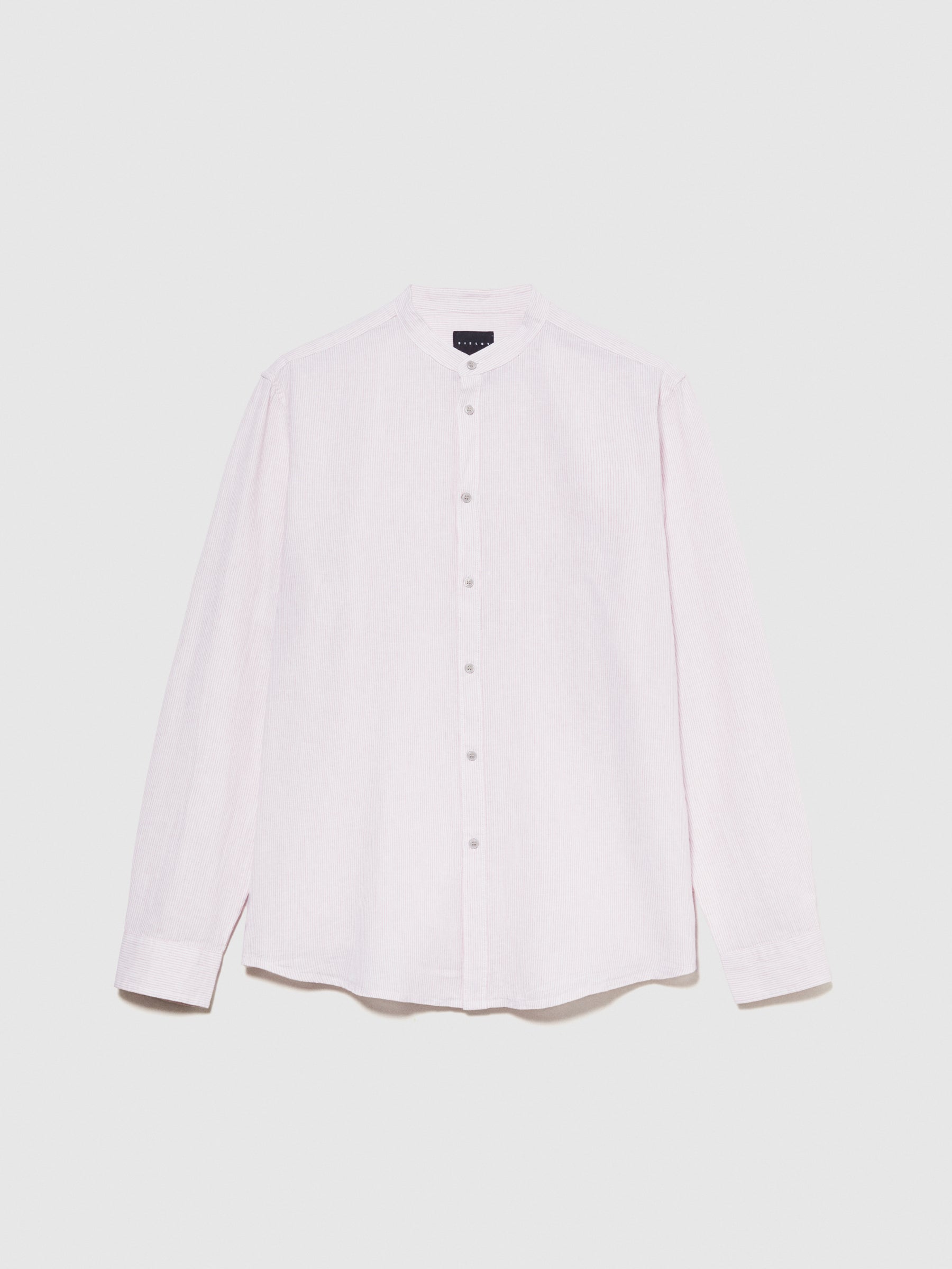 Linen Blend Mandarin Collar Shirt da uomo rosa tenue | Sisley Outlet